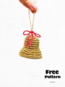 Free Crochet Christmas Ornament Bell PDF Pattern