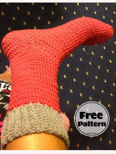 Red Basic Crochet Sock Pattern Free