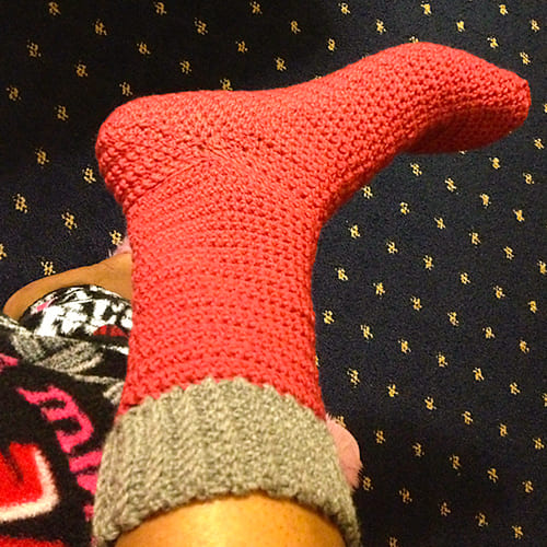 Red Basic Crochet Sock Pattern Free