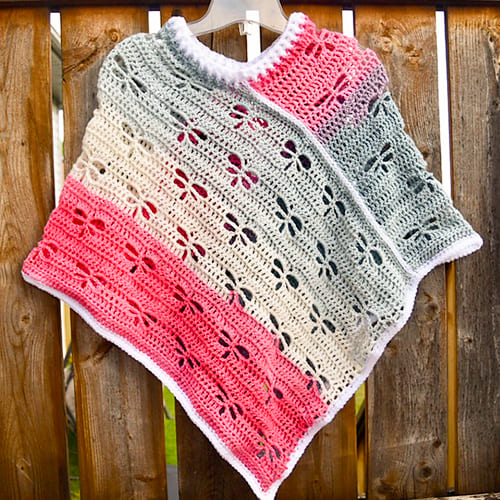 Dragonfly Easy Crochet Poncho Pattern Free