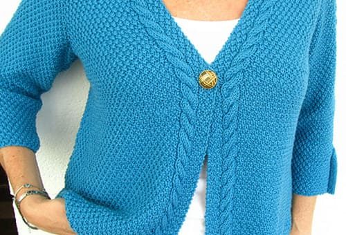 Cropped Cable Knit Cardigan Free Pattern