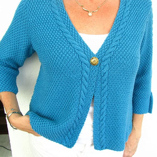 Seaside Cable Knit Cardigan Free Pattern