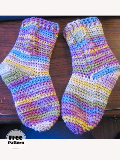 Children Beginner Crochet Socks Free Pattern PDF