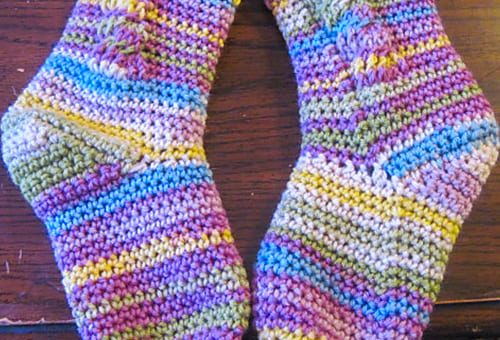 Red Basic Crochet Sock Pattern Free