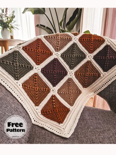 Farmhouse Free Crochet Blanket Pattern Granny Square PDF