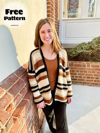 Free Crochet Striped Cardigan Pattern