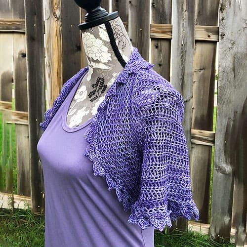 Purple Free Summer Shrug Crochet Pattern