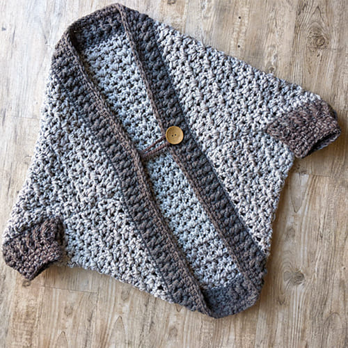 Collared Free Crochet Cocoon Shrug Pattern