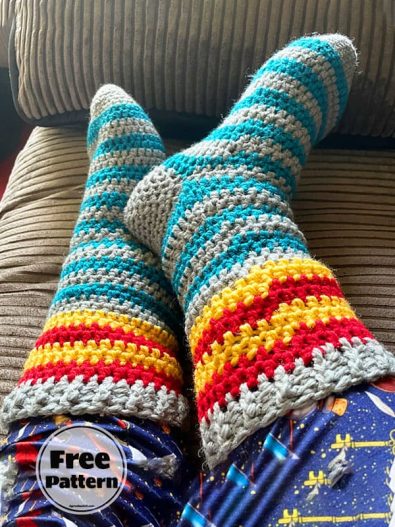 Fourcolor Beginner Slipper Crochet Pattern Free