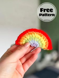 Free Crochet Rainbow Keychain PDF Pattern