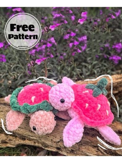 Strawberry Turtle Crochet Free Amigurumi PDF Pattern