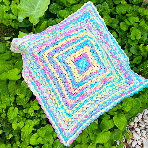 Square Crochet Shell Stitch Blanket Free Pattern PDF
