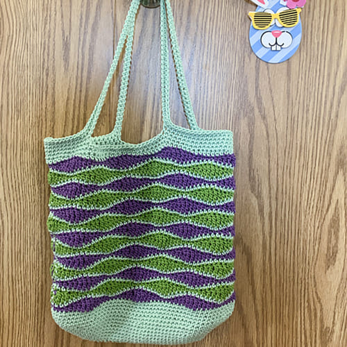 Wavy Crochet Beach Bag Free Pattern