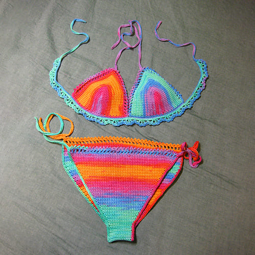Beach Halter Crochet String Bikini Pattern PDF