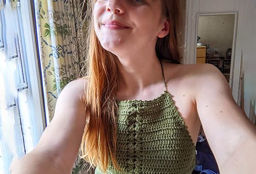 Rainbow Crochet Halter Top Free Pattern