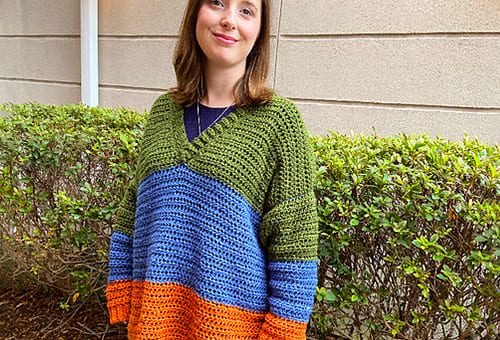 Flower Crochet Summer Sweater Free Pattern