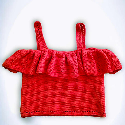 Sweet Red Crochet Cropped Tank Top Free Pattern