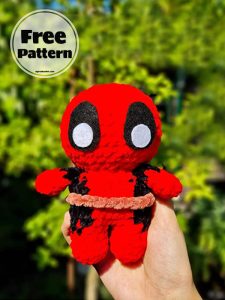 Crochet Deadpool Free Amigurumi Doll Pattern