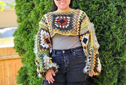 Granny Square Crochet Shrug Sleeves Pattern Free
